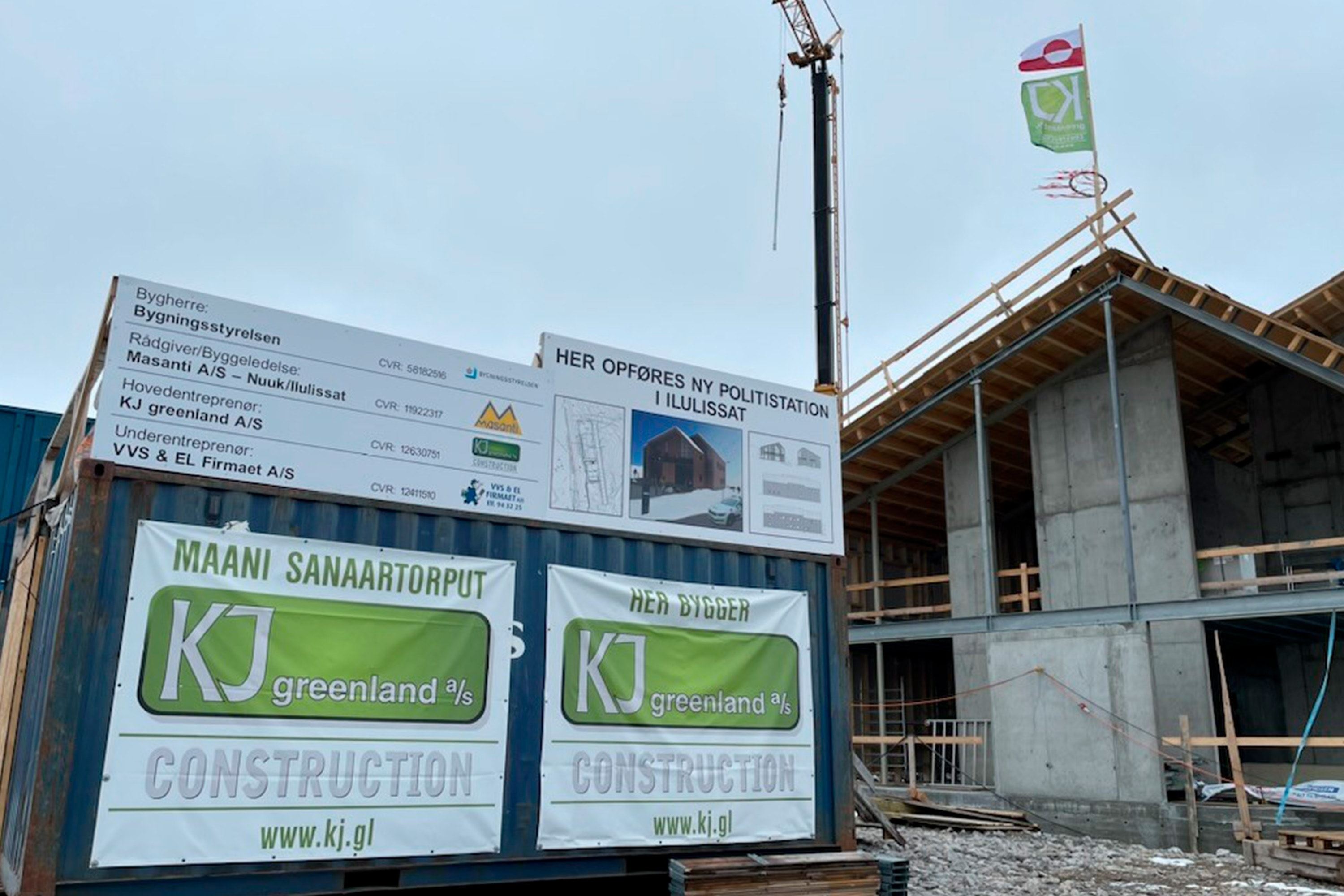 Spærene er rejst på Ilulissats nye politistation | Nyheder | Grønlands ...